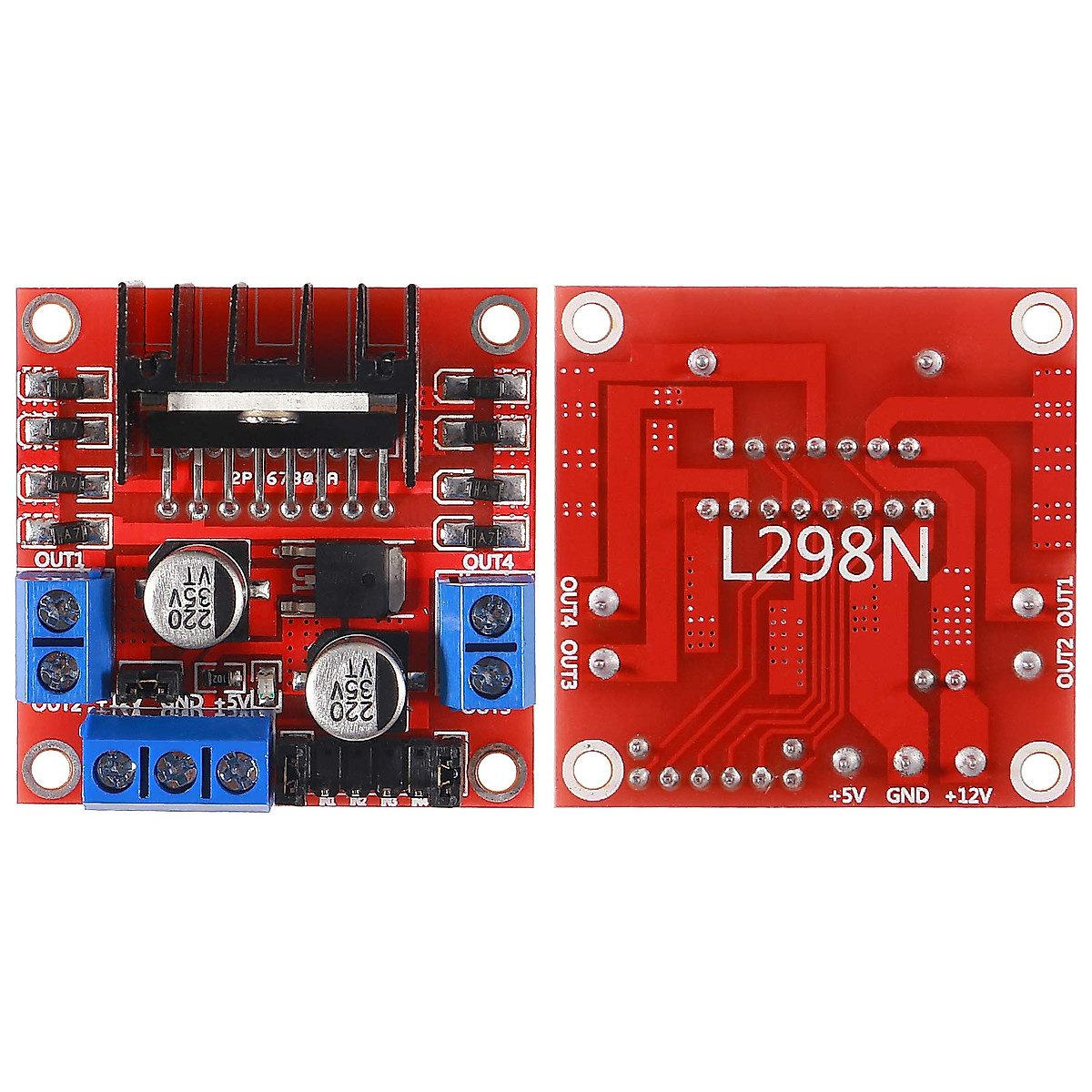 6PCS L298N Motor Driver Board Module DC Stepper Motor Controller Dual H-Bridge for Smart Car Robot Power