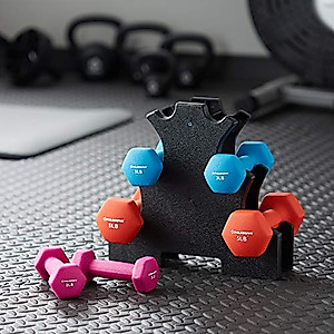 Philosophy Gym Neoprene Dumbbell Hand Weights with Stand, 20 lbs (2 lb, 3 lb, 5 lb Pairs)