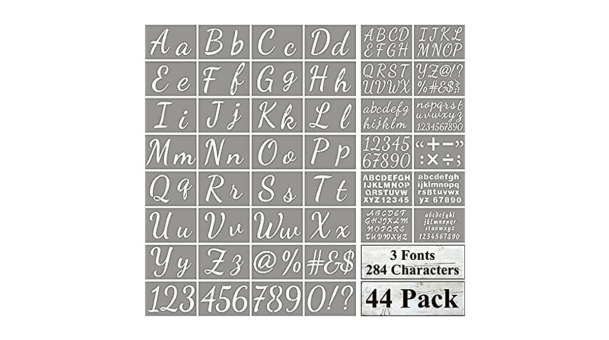 Large Letter Stencils - 44 Pack for DIY Projects