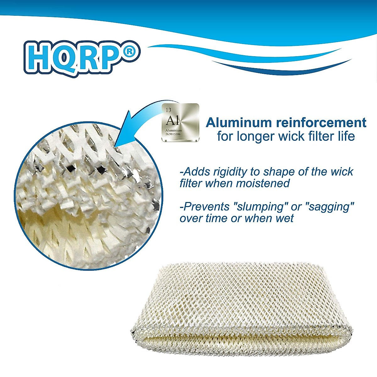 HQRP 2-Pack Wick Filter Compatible with Bionaire BWF75 Filter D Replacement BCM3656 BCM3855 BCM3955 BCM3656-UM BCM3855C BCM3600 Humidifiers
