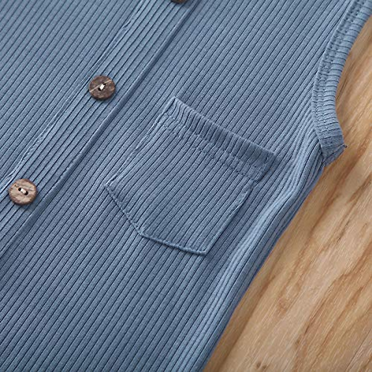 Baby Girl Boy Romper Bodysuit Solid Plain One Piece Jumpsuits Sleeveless One Piece Baby Clothes Outfits Summer (Blue, 12-18 Months)