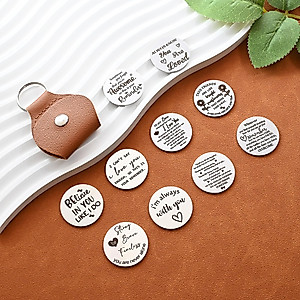 OUMILAN Pocket Hug Token Gifts for Men Boyfriend Girlfriend Inspirational Gift for Son Daughter Brother with Leather Keychain (Sobriety)