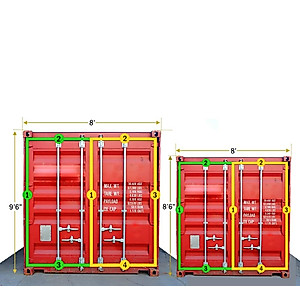 Mytee Products Shipping Container Door Gaskets - 2Pc Complete Door Seal Gasket Set - Container Rubber Door Sealer (3 - Sided Left Hand Side & 4 Sided 8 ft 6”) - Shipping Container Gasket