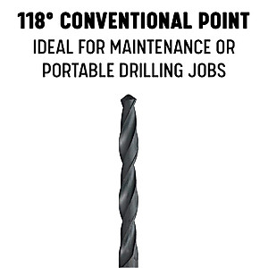 Drill America DWDN27/64P6 27/64" High Speed Steel Black Oxide Drill Bit (Pack of 6), DWDN Series