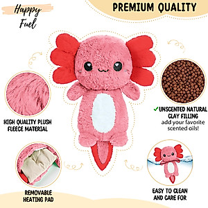 Axolotl Microwavable Unscented Heating Pad for Women and Kids- Cute Soft Cozy Pillow Plush Heatable Warm Stuffed Animals - Kawaii Hot and Cold Plushie Food Toy - Axolotl Gifts for Girls and Boys