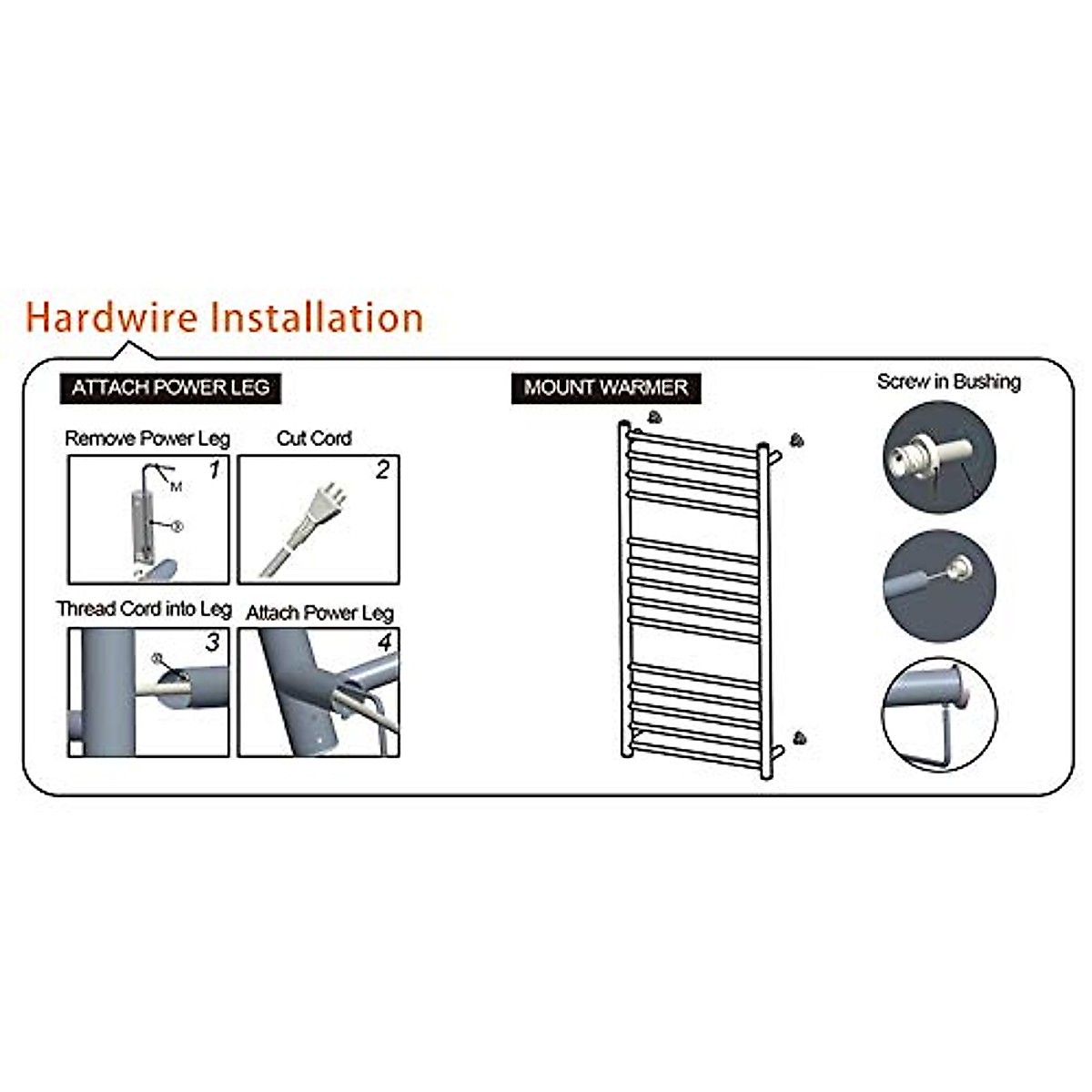 BERGOTO Towel Warmer Rack Home Bathroom 14 Bar Stainless Steel Space Saving Plug-in Wall Mounted Cloth Towel Heated Drying Rack Gold/Black (Gold)