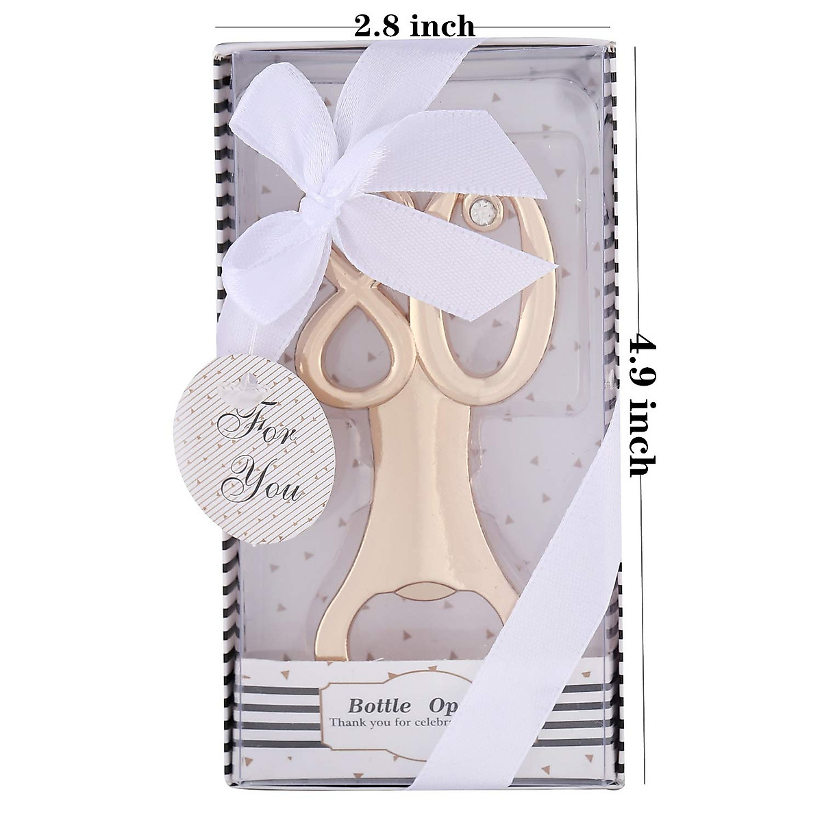 16 PCS Black&White Bottle Openers Gold Wedding Favors Decorations,80 Wedding Anniversary 80th Birthday Party Favors for Guests Bridal Shower Party Supplies (Black 80, 16)