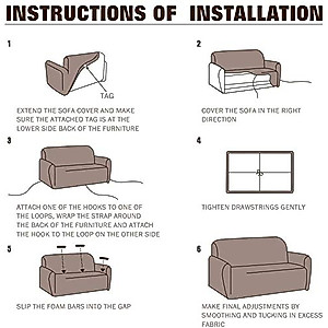 IMYOGI High Stretch Sofa Covers Stretch Sofa Cover for 5 Seater Elastic Polyester Spandex Couch Covers - Fitted Sofa Slipcover Furniture Protector-3 Seater+4 Seater-Lake Blue