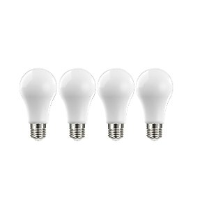 Satco S12440 A19 LED 4-Bulb Value Pack, 100W Replacement, 2700K, White