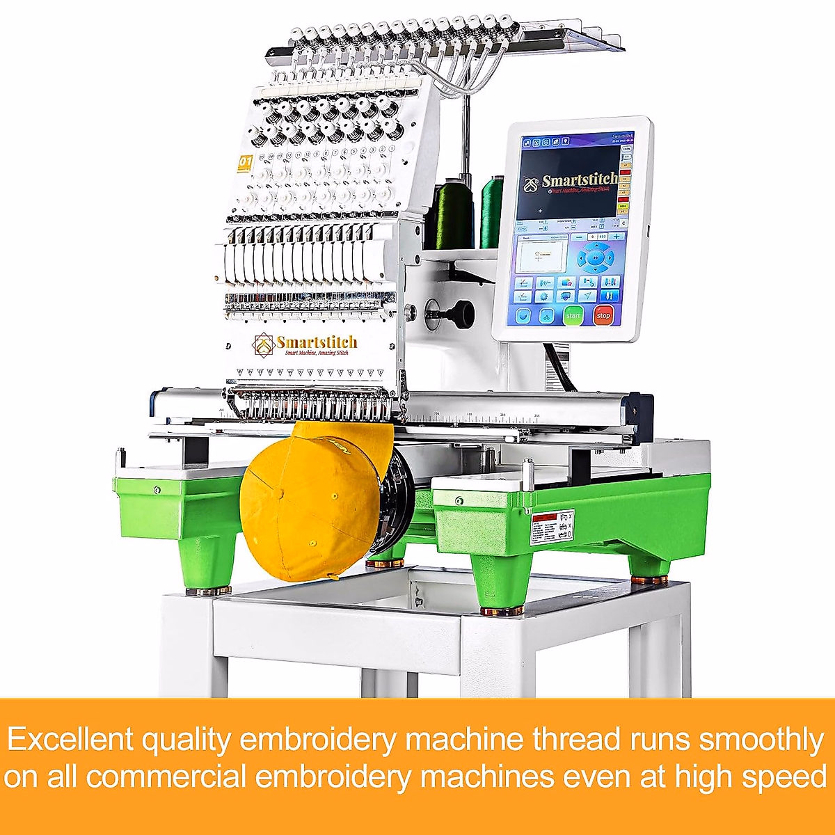 New brothread - Single Huge Spool 4000M Each Polyester Embroidery Machine Thread 40WT for Commercial and Domestic Machines - Emerald Green