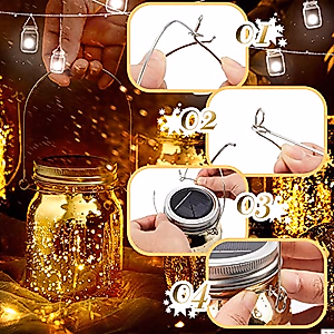 Suclain 6 Pack Mason Jars Painted Mason Jars Wide Decorative Jar Glass Decorative Jars for Home Table Centerpiece Decoration and Wedding Favor (Gold)