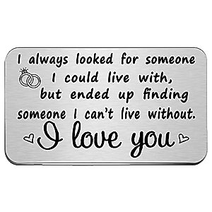 igvean Anniversary Birthday Gifts for Boyfriend Valentine Gifts for Him Boyfriend Gifts Personalized Gifts for Men Engraved Wallet Cards Love Note
