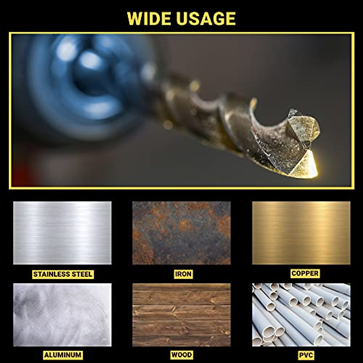 XLCMSY Cobalt Drill Bit Set, M35 HSS Straight Shank Twist Drill Heat Resistant Metal Drill Bits for Hard Metal, Stainless Steel, Hardened Steel, Cast Iron and Wood, 1/16"-1/4" (13 Pcs)