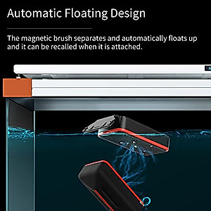 CHERLAM Strong Magnetic Cleaning Brush, Aquarium Glass Cleaning Brush, Floating Fish Tank Cleaning Tool, 2 in 1 Aquarium Cleaning Tool with Scrubber and Scraper [No Scratch Anti-Slip] XL