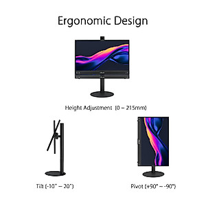 ASUS ZenScreen Stand MTS02D - Ergonomic Stand for Portable Monitors, Tilt, Pivot, Height adjustments, 1/4” Tripod Socket Compatible, Work from Home Setup, Home Office,Black