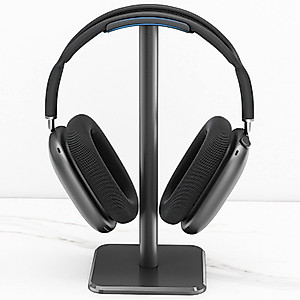 Cuifati Headphone Stand, Aluminum Desktop Headset Stand, Headset Earphone Holder with Solid Base TPU Tray, for AirPods Max for Beats for Bose for HyperX, Easy to Install (Black)