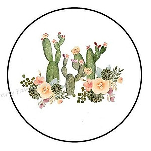 1.5" Inch Cactus Flowers Stickers - Cactus Stickers - Cactus Envelope Stickers Seals Labels - #AA61RK (90 Pcs)