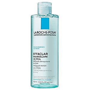 La Roche-Posay Effaclar Micellar Cleansing Water Toner for Oily Skin, Oil Free Makeup Remover, Safe for Sensitive Skin with Thermal Spring Water, 13.52 Fl Oz (Pack of 1)
