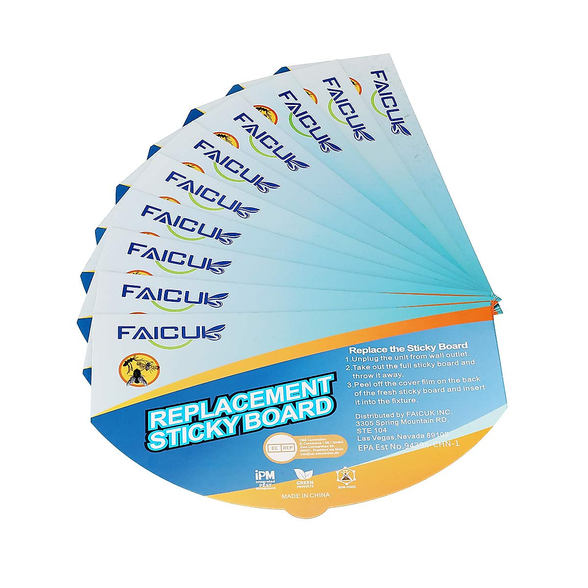 Faicuk Replacement Glue Board for FA-FLT07 Wall Sconce Fly Light - Pack of 10