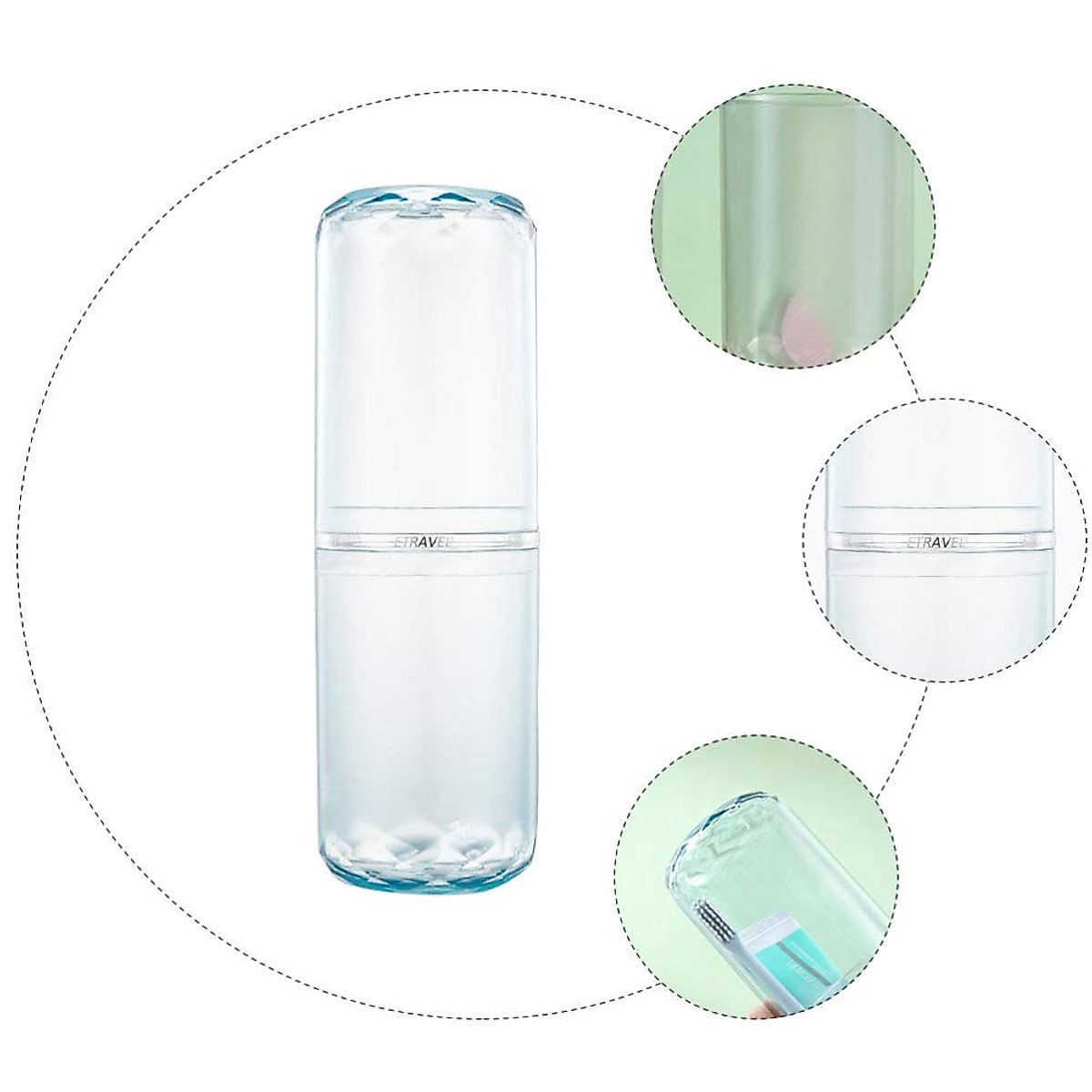 DOITOOL Travel Toothbrush Case Clear Plastic Toothbrush Toothpaste Holder Container Portable Toothbrush Cup Organizer Travel Washing Cup for Camping Travel Business Blue