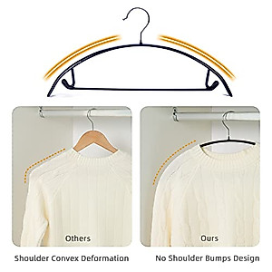 Nature-Smile 20 Pack Non Slip Suit Hanger,Coat Jacket Hangers,Sweater Hangers,PVC Coating Metal Hangers for Pants,Shawls,Belts,Bras - Dimple & Crease Free T Shirt Hangers,Black Color…