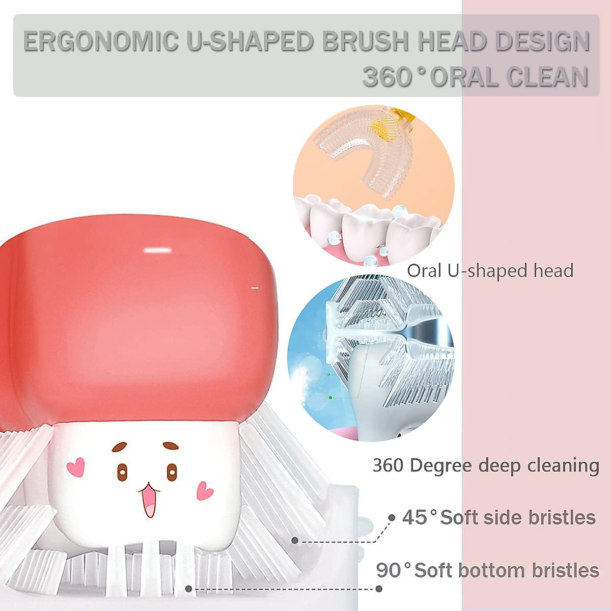 CUKEYOUZ 4 Packs Kids Toothbrushes,360 U Shaped Toothbrush Manual Training Tooth Brush U-Type Toothbrush Whole Mouth Toothbrush for Children (Ages 2-6)