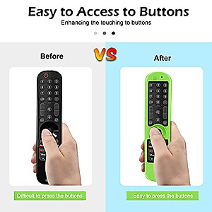 EVAHOM Remote Case for LG AN-MR21GA / AN-MR21GC, LG Magic Remote 2021 Cover with Anti-Shock Anti-Slip, Protective Silicone Sleeve Green Glow in Dark
