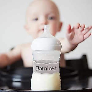 Personalized Bottle Labels, Silicone Baby Bottle Bands for Daycare Custom Name Reusable Water Bottle Labels (1pc)