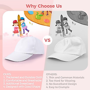 B bangcool DIY Kids Baseball Caps Hats - White DIY Creative Painting Polyester Sun Hat Sports Cap for Kids