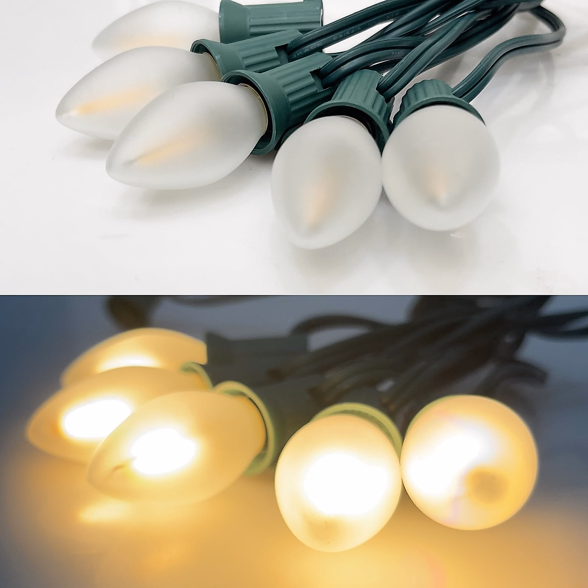 SUNSGNE C7 LED Christmas Night Light Bulbs, 0.6 Watt LED Frosted Replacement Bulbs fits E12 Candelabra Base Socket, Small Light Bulb for Indoor Outdoor Decor, Frosted White, 25 Pack