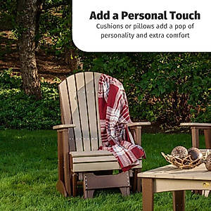 LuxCraft 2' Adirondack Glider Chair, Outdoor Glider Chair, Outdoor Glider Rocking Chair, Patio Glider Chair, Glider Chair Outdoor (Antique Mahogany)