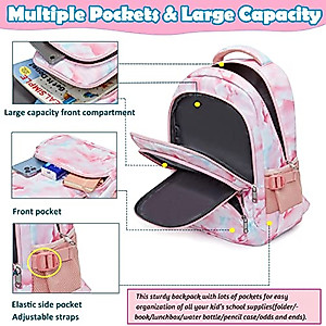 BLUEFAIRY Girls Backpack for Kids Elementary School Bags Child Bookbags Cute Back to School Gifts Mochila Escolares para Niñas 5 6 7 8 9 4th 5th 6th Grade Pink