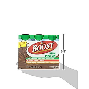 BOOST High Protein Ready to Drink Balanced Nutritional Drink, Rich Chocolate, 8 FL OZ (Pack of 6)