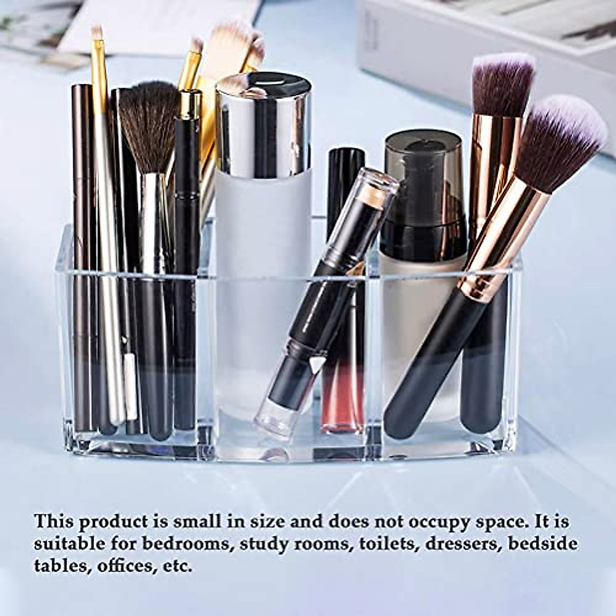 TIMESETL 5 Pack Qtip Holder Dispenser for Cotton Ball, Cotton Swab, Cotton Round Pads, Floss, 10 oz Clear Plastic Apothecary Jar Set for Bathroom Canister Storage Organization, Vanity Makeup Organizer