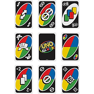 Mattel Games UNO All Wild Card Game with 112 Cards, Gift for Kid, Family & Adult Game Night for Players 7 Years & Older