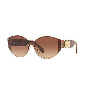 Versace Woman Sunglasses Gold Frame, Light/Dark Brown Gradient Lenses, 0MM