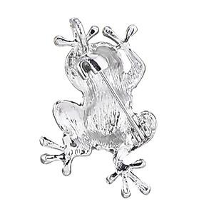 Guoshang Women Crystal Frog Brooch Pin Forg Rhinestone Lapel Pin for Coats Jackets Sweaters Accessories,Blue,1 Pc