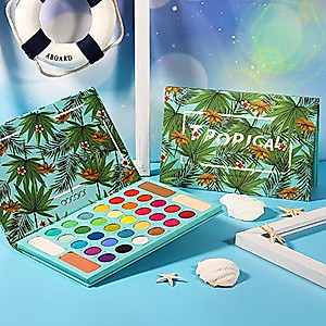 docolor Eyeshadow Palette Shimmer Matte Highly Pigmented Eye Shadow Natural Warm Glitter Long Lasting Waterproof, Professional Contour & Highlight Powder Tropical Makeup Palette (34 Color)
