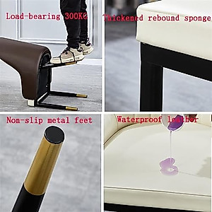 FIXARE Dining Chairs Set of 4 Modern Kitchen Living Room Chairs PU Leather High Back Soft Seat Side Chair with Metal Legs,Water Proof (Color : A9)