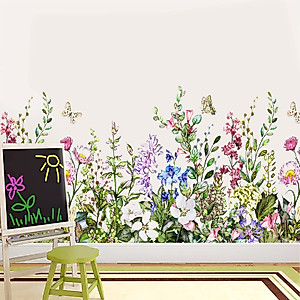 Sunflower Wall Decals Garden Butterfly Flower Wall Stickers Removable Peel and Stick Art Murals for Kids Room Nursery Classroom Living Room Bedroom Home Decoration (Sunflower)