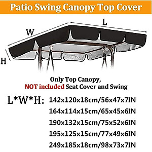 Replacement Canopy for Swing Seat - Waterproof Oxford Cloth Top Cover for 2/3-Seater Swing Chair, Durable Outdoor Patio Swing Canopy(Red,75x52x6inch)