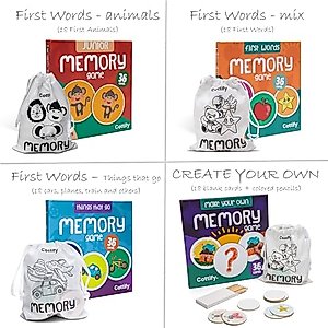 Montessori-Inspired Wooden Matching Game for Toddlers 2-4 Years - Durable, Scratch-Resistant 36 Card Set, Includes Carry Bag - Memory Game for Toddlers 2-4 Years - Cognitive Verbal Skills Development