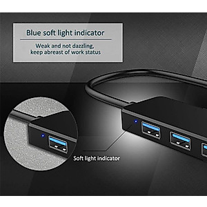 USB C Hub, 4-Port USB 3.0 Hub 5Gbps High Speed Data Transfer, USB Splitter USB Expander for Laptop, Xbox, Flash Drive, HDD, Console, Printer, Camera, Keyborad, Mouse
