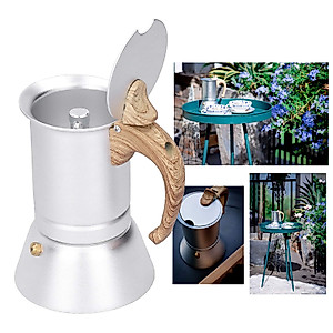 Stovetop Coffee Maker, 150ml Coffee Maker Moka Pot Stainless Steel Coffee Pot Induction Cooker Use Home Supplies