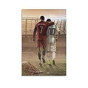 NBHYK Cristiano Ronaldo And Lionel Messi Poster frames poster board Wall Art Prints Canvas painting for room aesthetic Decor ready to hanging 12x18 poster