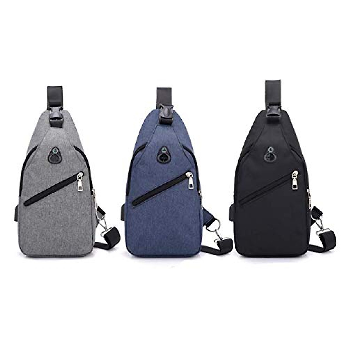 Unisex Sling Bag Chest Shoulder Backpack Fanny Pack Mens Womens Crossbody Bag (Black)