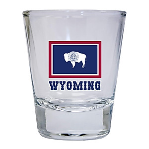 Wyoming State Flag Logo"The Great Seal" Cowboy State Trendy Souvenir Round Shot Glass