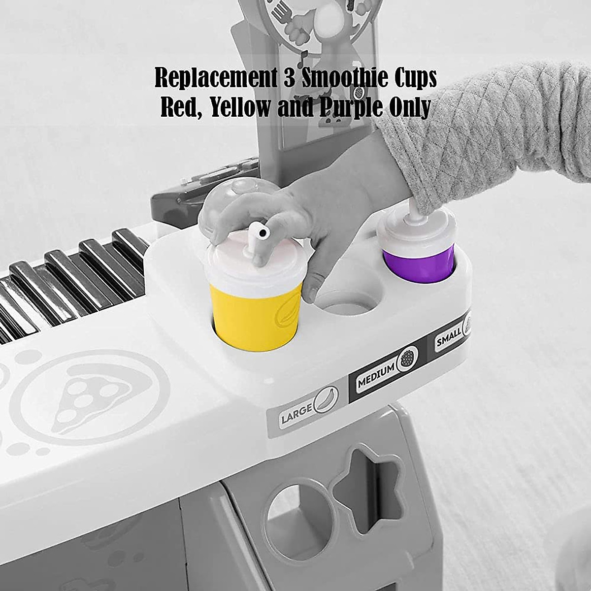 Replacement Parts for Laugh & Learn Food Truck - DYM74 ~ Fisher-Price Food Cart Playset ~ Replacement Smoothie Cups ~ Package of 3 Cups ~ Red, Yellow and Purple