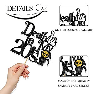 MonMon & Craft Death to My 20's Cake Topper / 30th Birthday Cake Decor / Rip Twenties / Thirty Birthday Party Decorations - Black Glitter
