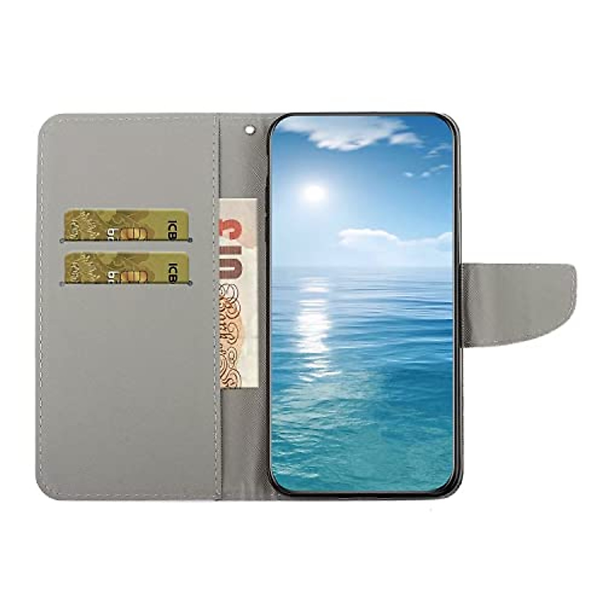 HOOl Cover for Samsung Galaxy A33 5G, Protective Book Case in PU Leather Creative Wallet Pattern Flip Card Slot Magnetic Closure Stand White Butterfly